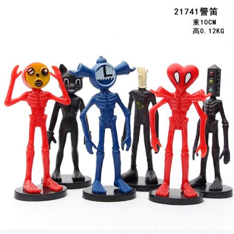 6pcsset 10cm Siren Head Action Figure Toys Cartoon Sirenhead Horror