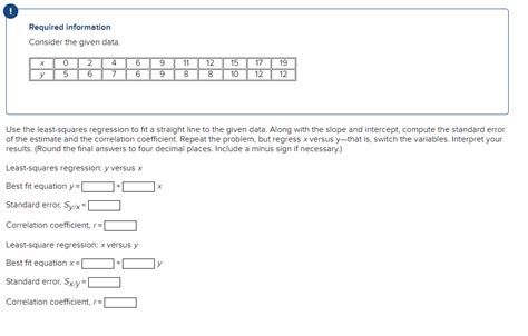 solved required information consider the given data use the