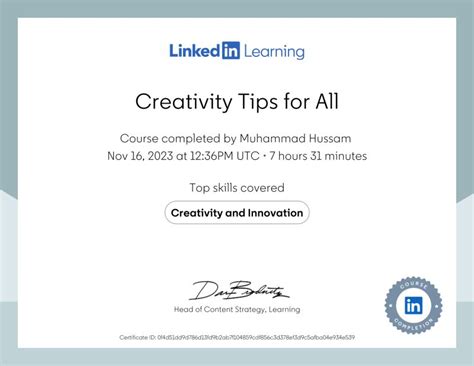 Muhammad Hussam On Linkedin Certificate Of Completion