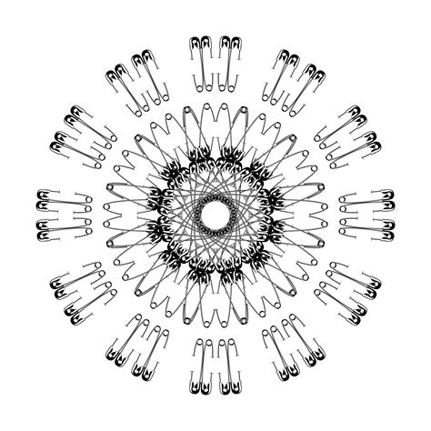 Artistic Circle Shape Made From Safety Pin Composition For Decoration Ornate Logo Website