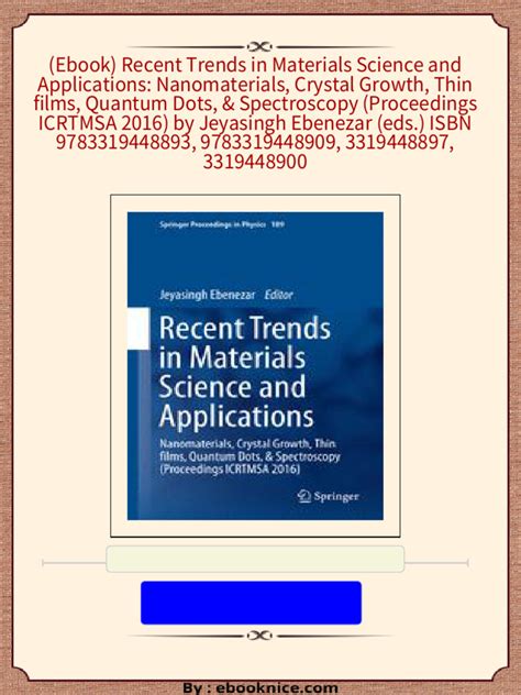 Ebook Recent Trends In Materials Science And Applications