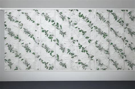 Premium Photo White Geometric Floral Leaves 3d Tiles Wall Texture