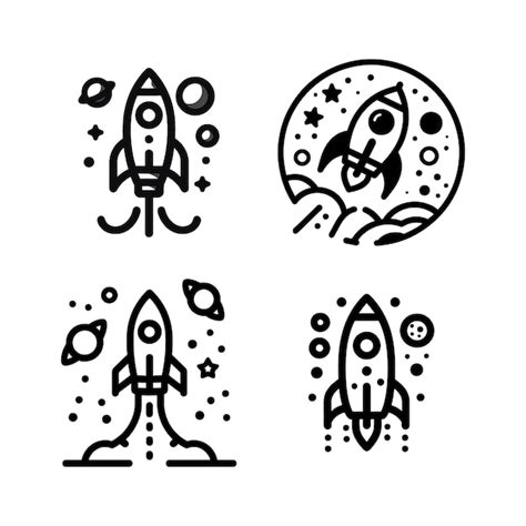 Premium Vector Set Of Rocket Icons Collection Of Spaceship Launch Icons Simple Rocket Icon In