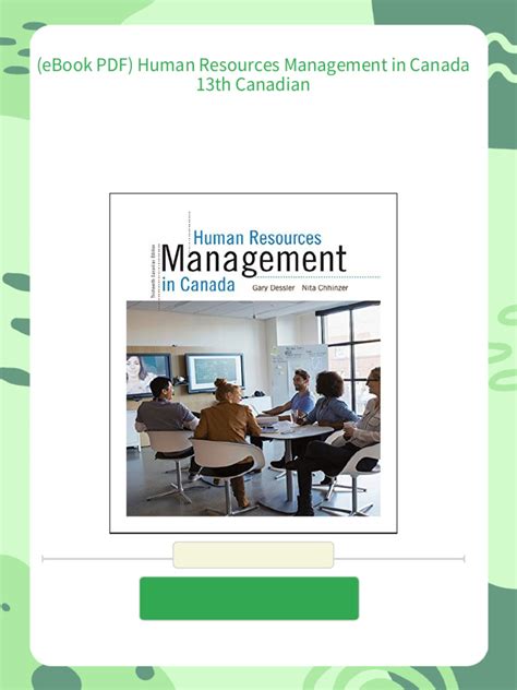 Ebook Pdf Human Resources Management In Canada 13th Canadian The
