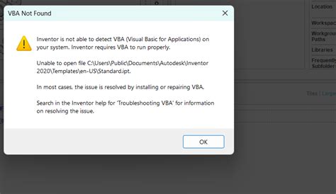 Inventor Is Not Able To Detect Vba On Your System Version 2020