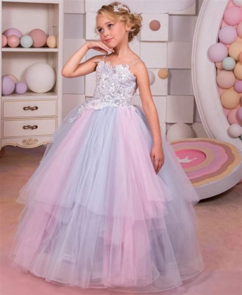 Ball Gown Flower Girl Dresses Spaghetti Strap Rainbow Colors