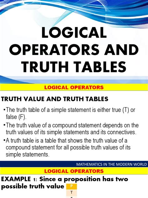 logical operators pdf