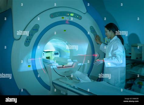 Doctor With Magnetic Resonance Imaging Mri Scanner Portrait Stock