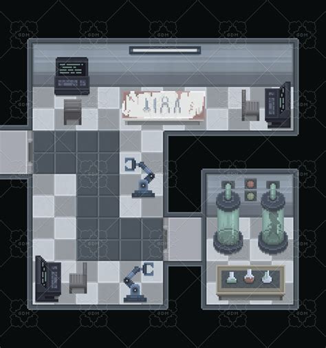 Top Down Laboratory Tileset Pixel Art 32x32 By Void Arts