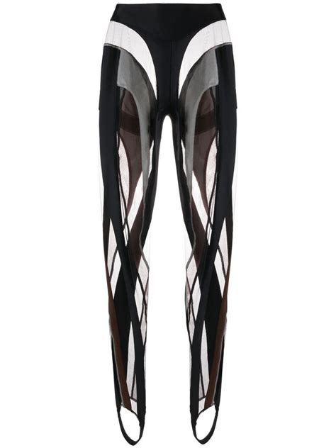 Buy Mugler Spiral Panel Leggings Blue At 33 Off Editorialist