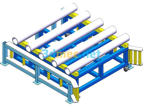 Heavy Duty Long Pole Parts Transport Trolley And Positioning Mechanism