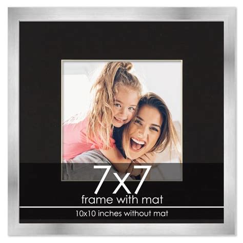 7x7 Frame With Mat Silver 10x10 Frame Wood Made To Display Print Or