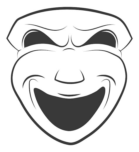 Máscara De Teatro Sonriente Símbolo De La Comedia Riendo Cara Aislado