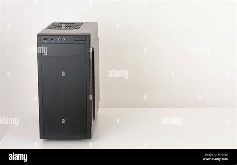 Black Computer Case Midi Tower For Micro Atx Motherboard On White