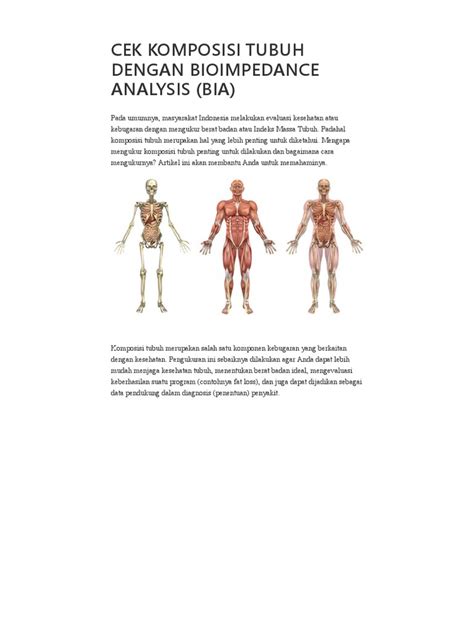 Cek Komposisi Tubuh Dengan Bioimpedance Analysis Bia Pdf
