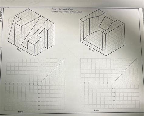 solved inclined surfaces sketching given isometric