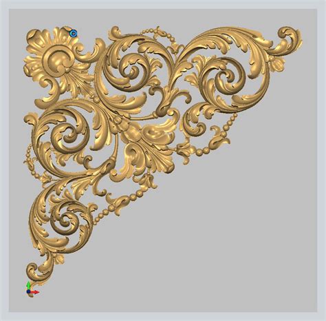 Декоративный уголок растительный (Модель 1111) STL для фрезерных и ...