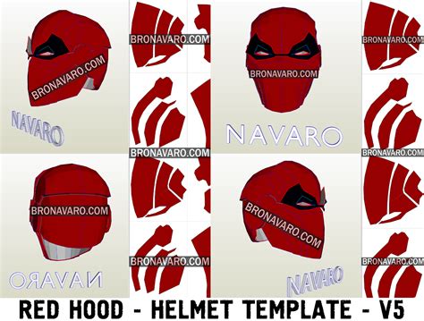 Red Hood Helmets Foam Template Red Hood Helmet Pattern Jason Todd