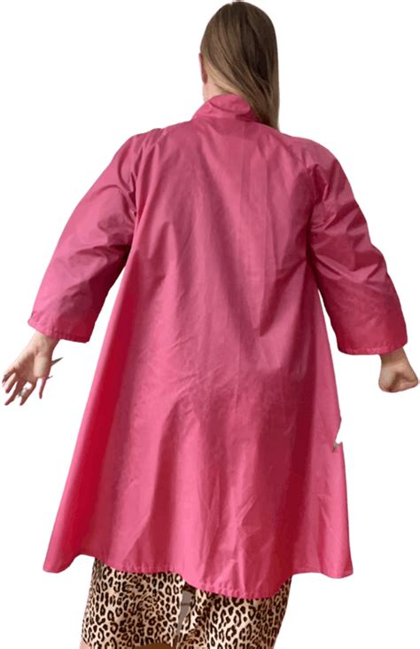 Vintage 80s Aqua Sheen Raincoat Pink Parka Overcoat By Aquasheen