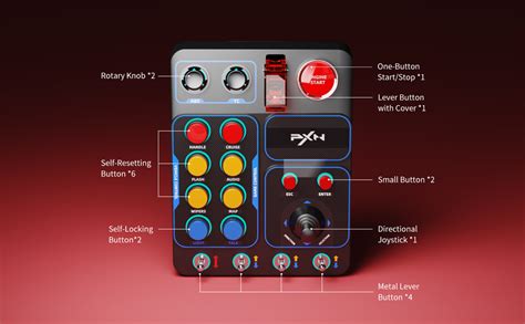 Pxn Cb1 Gaming Button Box Sim Drive Control With 19 Buttons 9 Types 30