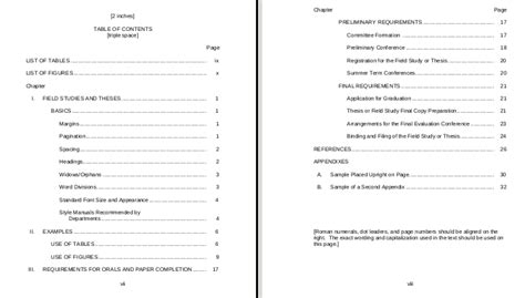 Table Of Contents Cover Pages For References Appendix Fit Them