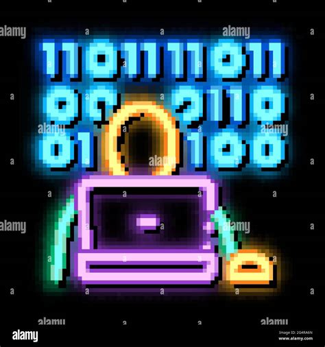 Binary Code Neon Glow Icon Illustration Stock Vector Image And Art Alamy