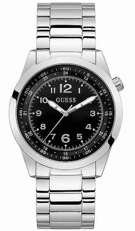 Mens Guess Polished Shiny Stainless Steel Classic Watch Gw0493g1