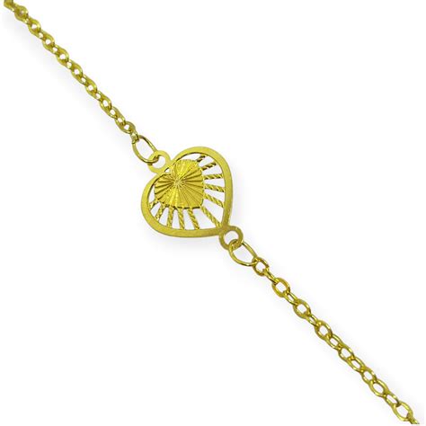 Ripley PULSERA ANDREA COGGIOLA JOYAS AMPARO CORAZÓN ENCHAPADO ORO 18K