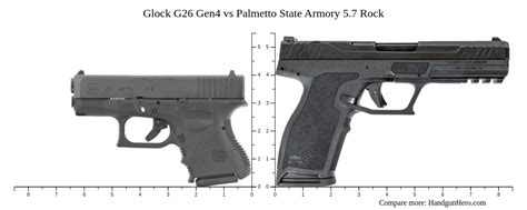 Glock G26 Gen4 Vs Palmetto State Armory 57 Rock Size Comparison