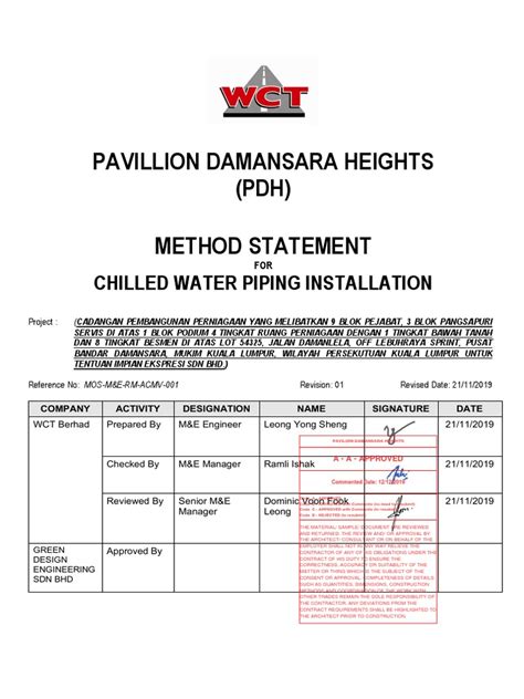 Mos Mande Rm Acmv 001 01 Rvw Dymtgwr5 Pdf Megatara Piping Installation
