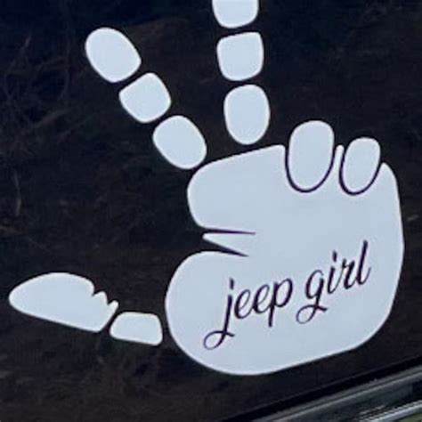 Jeep Girl Wave Window Decals Etsy
