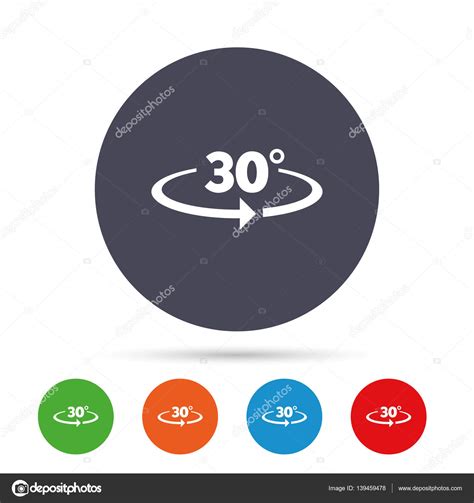 Angle 30 degrees sign icon. Geometry math symbol. Stock Vector Image by ...