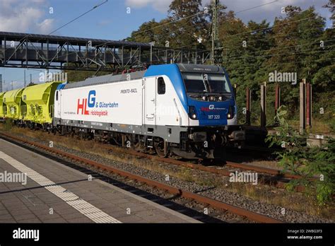 A Class 187 Locomotive From Hlg Logistics Is Waiting For Departure At Marburg Station A Hybrid