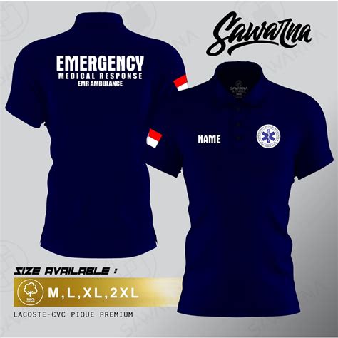 Jual Poloshirt Kaos Polo Kerah Driver Ambulance EMERGENCY MEDICAL