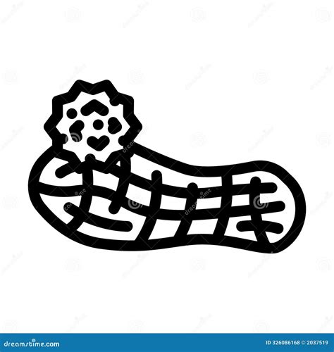 Peanuts Allergen Free Product Food Line Icon Vector Illustration Stock