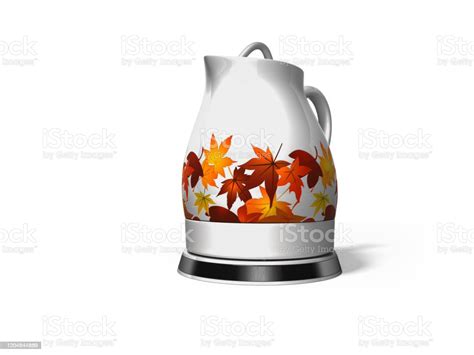 그림자와 흰색 배경에 금속 스탠드와 세라믹 전기 주전자를 렌더링 3d 렌더링 강철에 대한 스톡 사진 및 기타 이미지 강철 금속 끓음 Istock