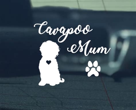 Cavapoo Mum Car Sticker Cavapoo Mom Or Dad Car Vinyl Decal Sticker