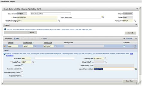 Using Automation Script Instead Of Binding Variable OWNER