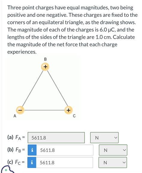 Solved Three Point Charges Have Equal Magnitudes Two Being