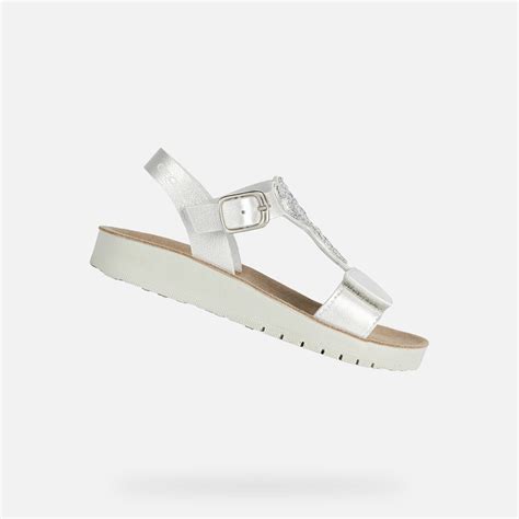 Geox® SANDAL COSTAREI: Junior Girl's Silver Open Sandals | Geox ...