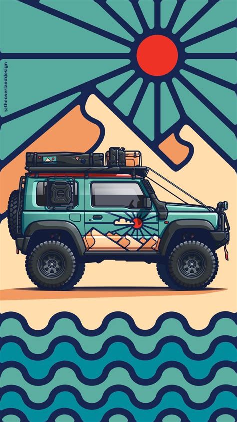 Suzuki Jimny Wallpaper Design In 2022 Automotive Art Illustrations