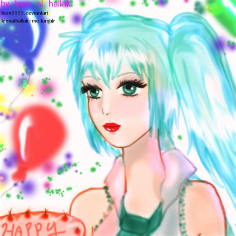 Miku Hatsune In Birthday Party By Leen9999 On Deviantart