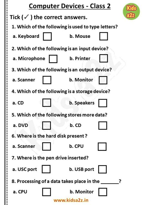 Parts Of Computer Worksheet For Class Free Pdf Artofit