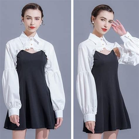 Elegtiskas Detachable Dickey Blouse False Collar Half Shirt Blouse