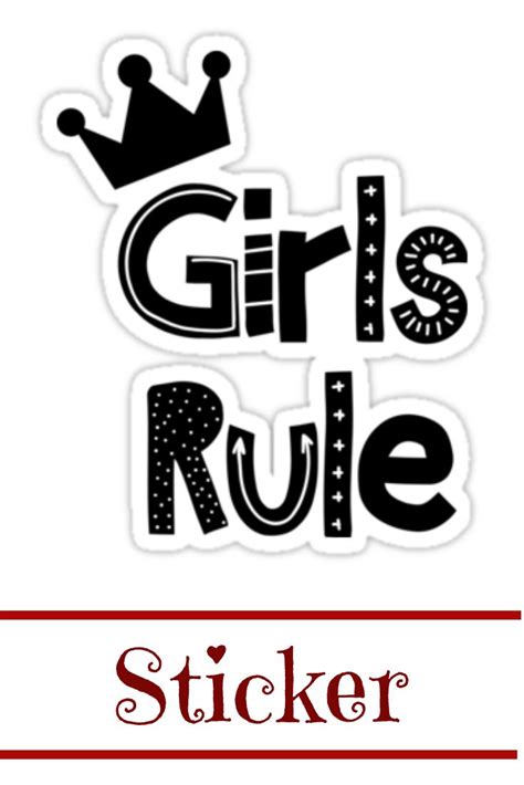 Girls Rule Scandinavian Style Quote Typography Design Sticker By