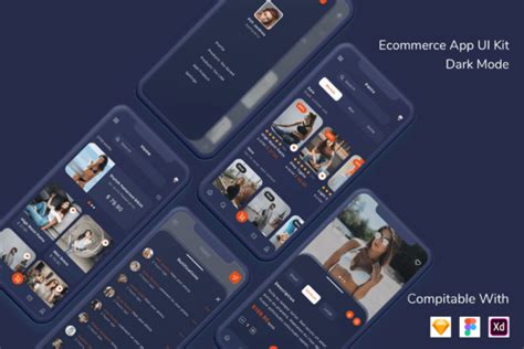 Ecommerce App UI Kit Dark Mode Graphic By Betush Creative Fabrica