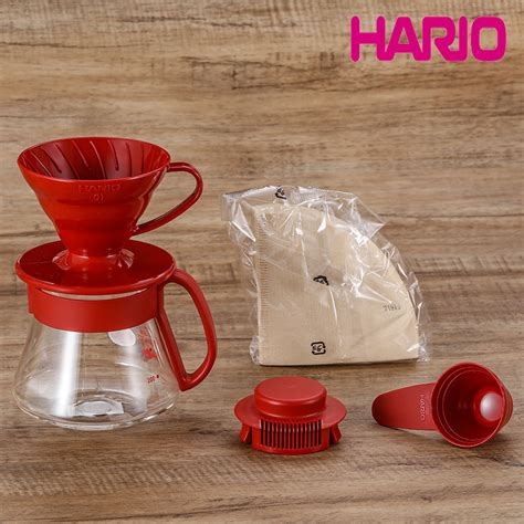 日本进口 Hario手冲咖啡v60树脂滤杯玻璃咖啡壶套装送滤纸量勺虎窝淘