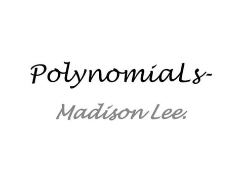 Graphing Polynomial Functions Pptx