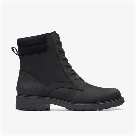 Womens Orinoco 2 Spice Black Leather Ankle Boots Clarks