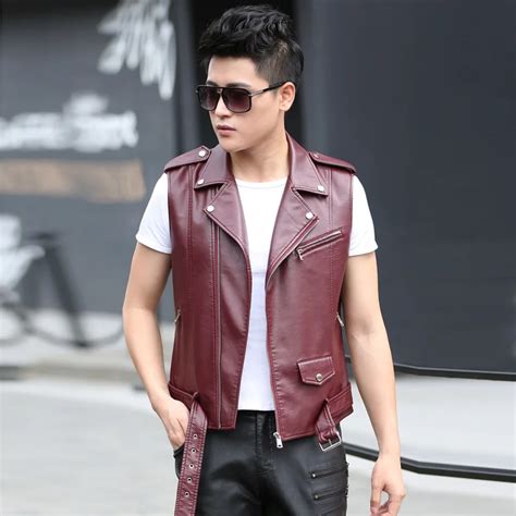New Sleeveless Mens Vests Jackets Coats Leather Vest Men Winter Autumn